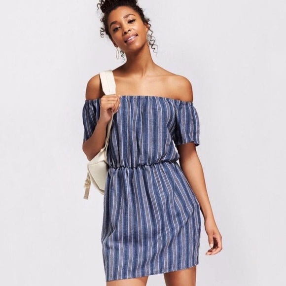 Universal Thread | Dresses | Universal Thread Blue Multi Striped Linen ...
